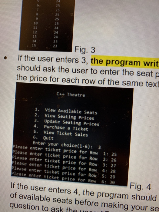 Solved: T Write A Theater Seating Program That Can Be Used... | Chegg.com