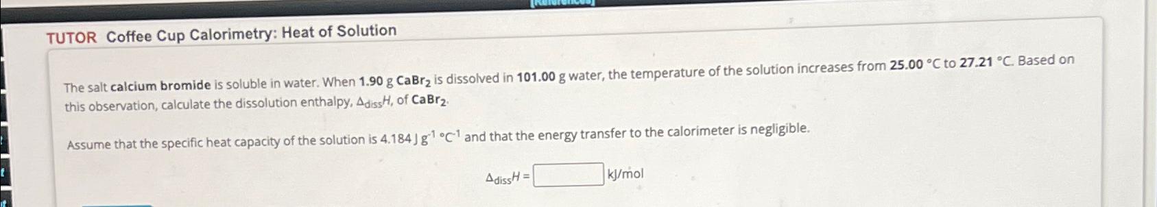 Solved The salt calcium bromide is soluble in water. When | Chegg.com