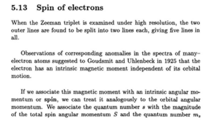 Solved 5.13 Spin of electrons When the Zeeman triplet is | Chegg.com
