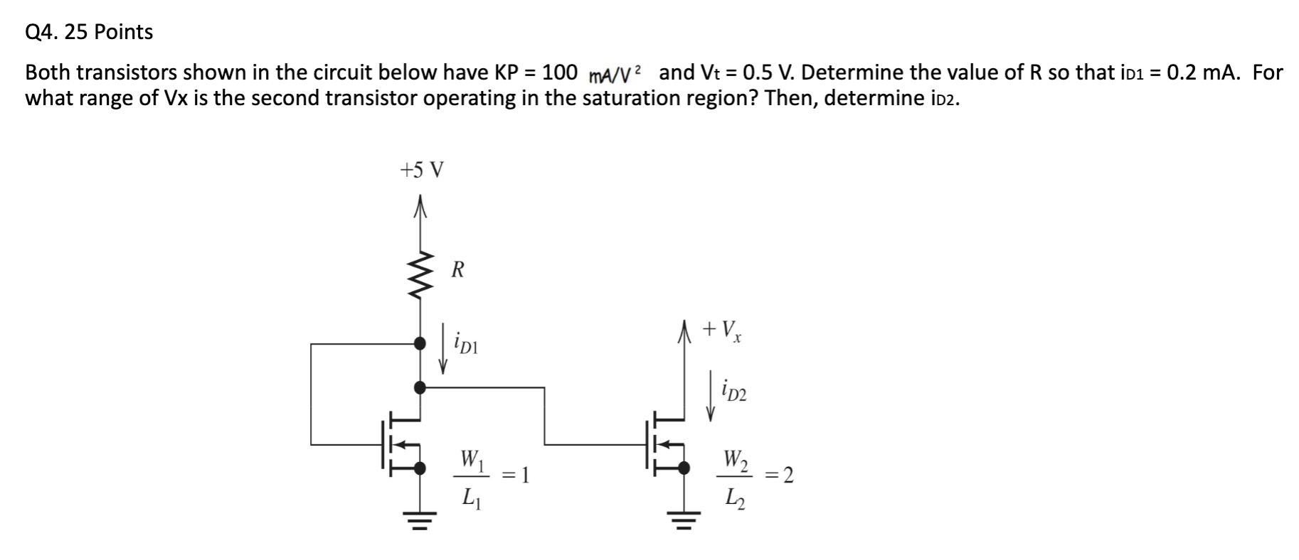 Solved Q4. 25 ﻿PointsBoth transistors shown in the circuit | Chegg.com