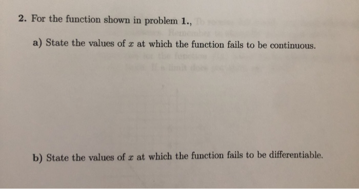 Solved 1. Find the requested quantities for the function | Chegg.com