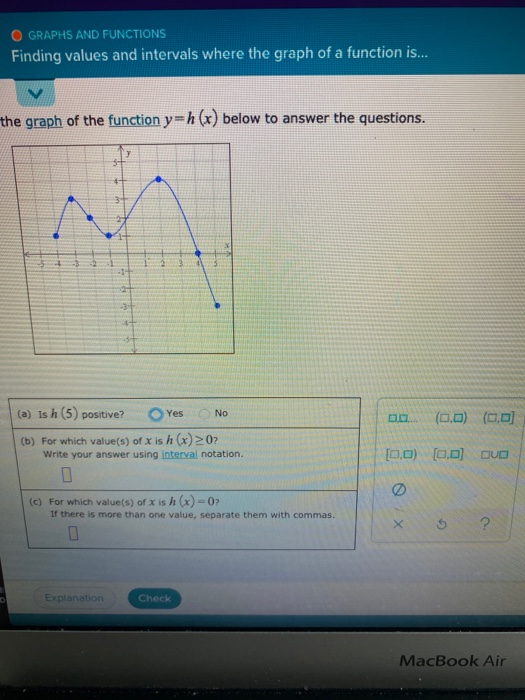 Solved GRAPHS AND FUNCTIONS Finding values and intervals | Chegg.com