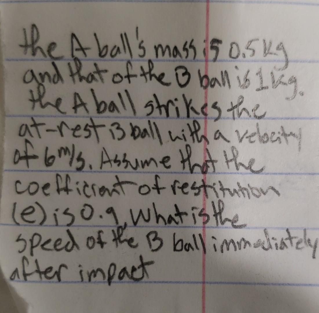 Solved the t ball's masf is 0.5 kg gnd that of the 3 ball is | Chegg.com