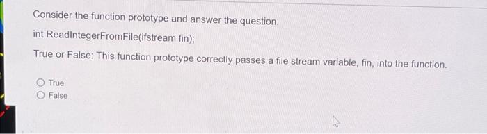Solved Consider the function prototype and answer the | Chegg.com