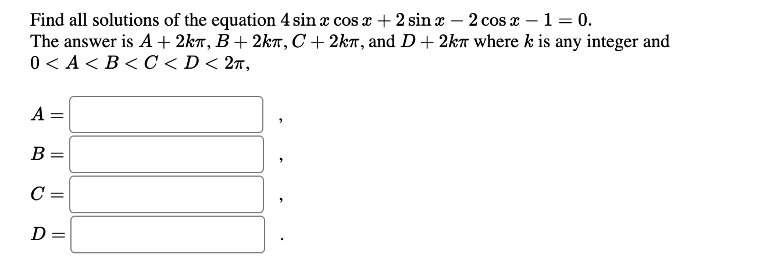 Solved Find all solutions of the equation | Chegg.com