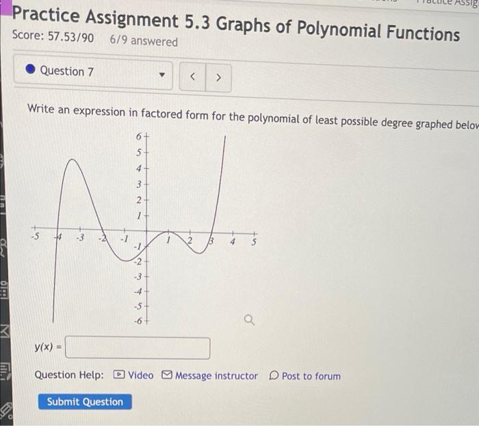 Solved sig Practice Assignment 5.3 Graphs of Polynomial | Chegg.com