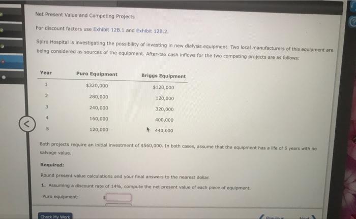 Solved Net Present Value and Competing Projects For discount | Chegg.com
