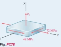 Solved 7.78 ﻿For the state of stress shown, determine two | Chegg.com