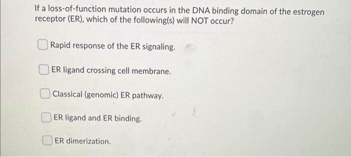 Solved If a loss-of-function mutation occurs in the DNA | Chegg.com
