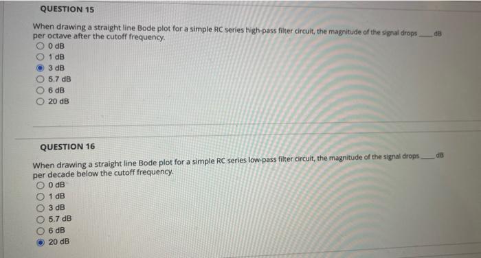 Solved When drawing a straight line Bode plot for a simple | Chegg.com