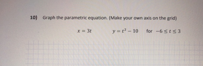 Solved 10) Graph the parametric equation. (Make your own | Chegg.com