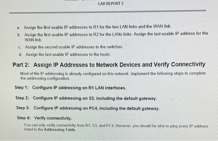 [Solved]: cisico packet LAB3-Packet Tracer - Subnetti