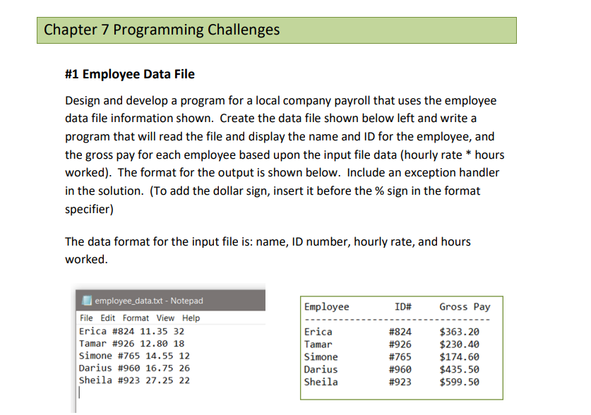 In Java please. Programming Challenges#1 Employee | Chegg.com In Java please. Programming Challenges#1 Employee | Chegg.com