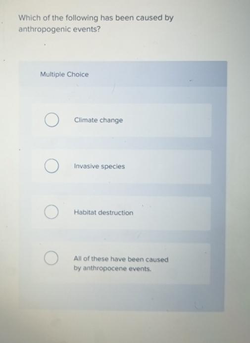 Solved Which of the following has been caused by | Chegg.com