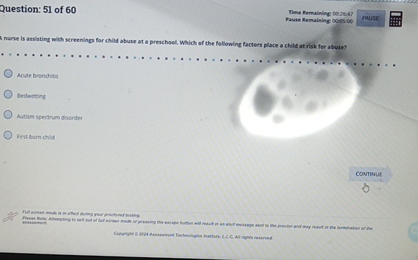 Solved Question: 51 ﻿of 60Time Remaining: 0025547Pause | Chegg.com