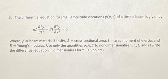 Solved 5. The differential equation for small-amplitude | Chegg.com