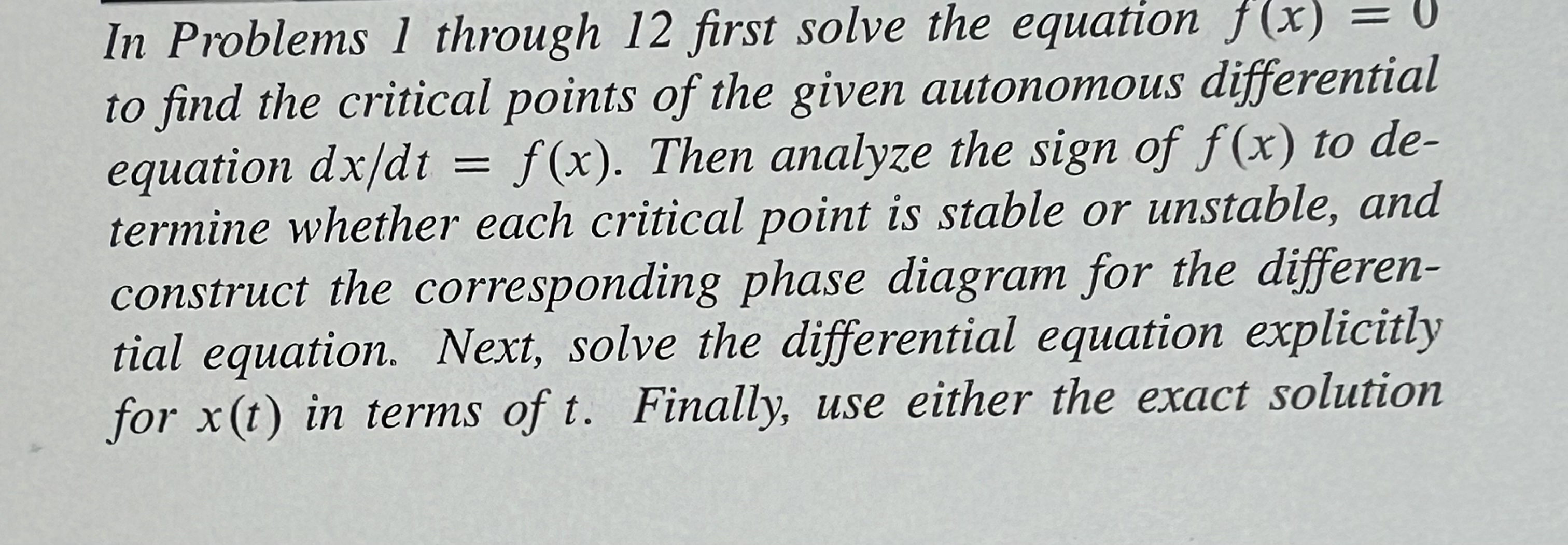 In Problems 1 ﻿through 12 ﻿first solve the equation | Chegg.com