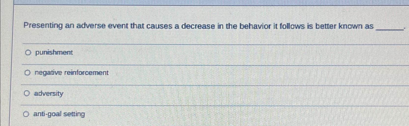 Solved Presenting an adverse event that causes a decrease in | Chegg.com