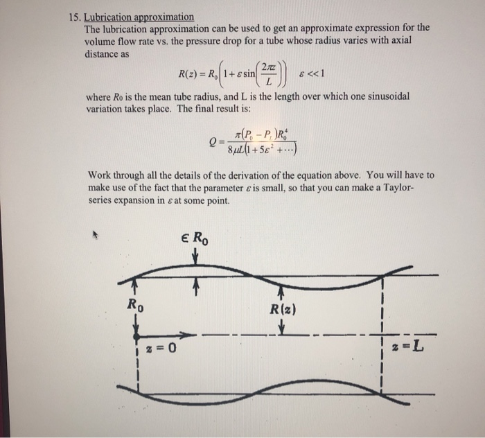 15. Lubrication approximation The lubrication | Chegg.com