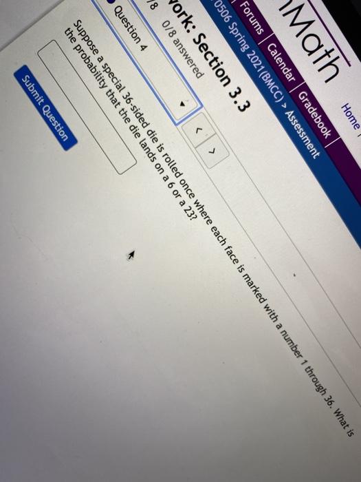 Solved suppose a special 36-sided die is rolled once where | Chegg.com