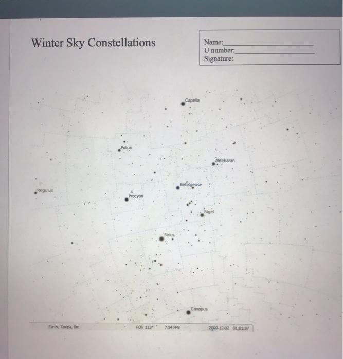 Solved \begin{tabular}{ll} Winter Sky Constellations & | Chegg.com