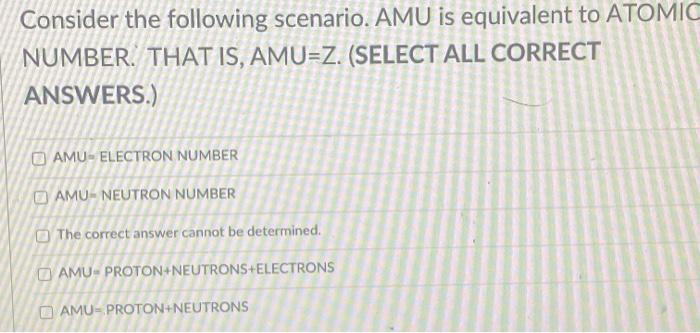 Solved Consider the following scenario. AMU is equivalent to | Chegg.com