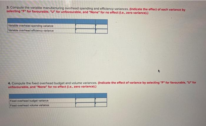 Solved 3. Compute the variable manufacturing overhead | Chegg.com
