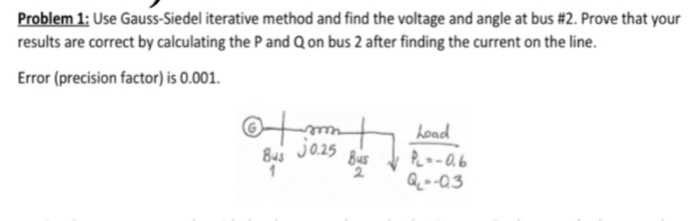 Solved Problem 1: Use Gauss-Siedel iterative method and find | Chegg.com