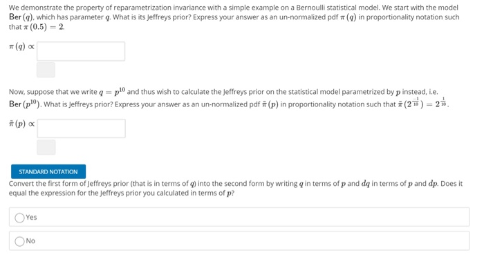 Solved We demonstrate the property of reparametrization | Chegg.com