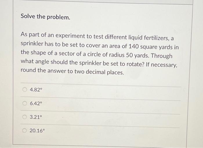 Solved Solve the problem. As part of an experiment to test | Chegg.com