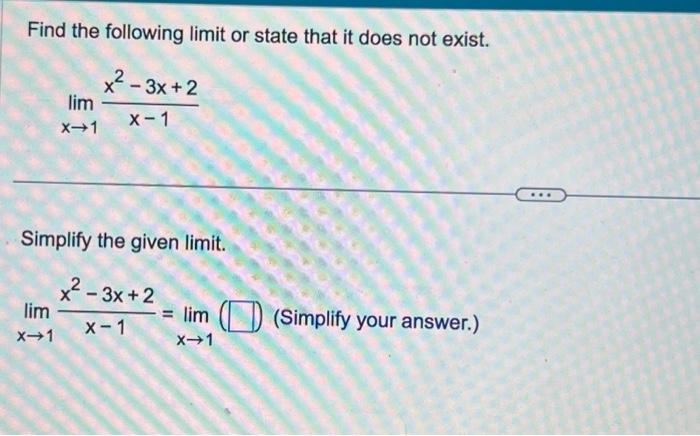 Solved Find the following limit or state that it does not | Chegg.com