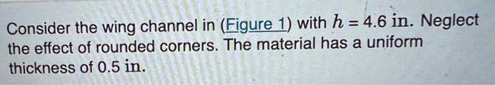 Solved Consider the wing channel in (Figure 1) with h=4.6 | Chegg.com