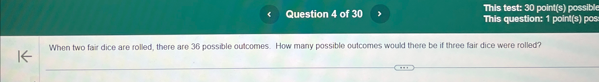 Solved Question 4 of 30This test: 30 point(s) possible | Chegg.com Solved Question 4 of 30This test: 30 point(s) possible | Chegg.com