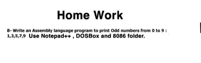 Solved Write An Assembly Language Program To Print Odd 4088