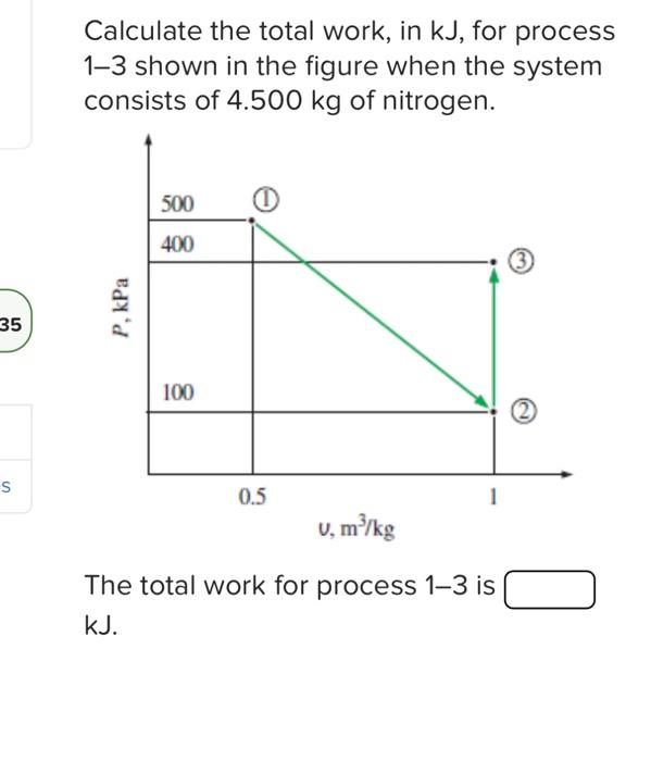 Solved Calculate the total work, in kJ, for process 1-3 | Chegg.com