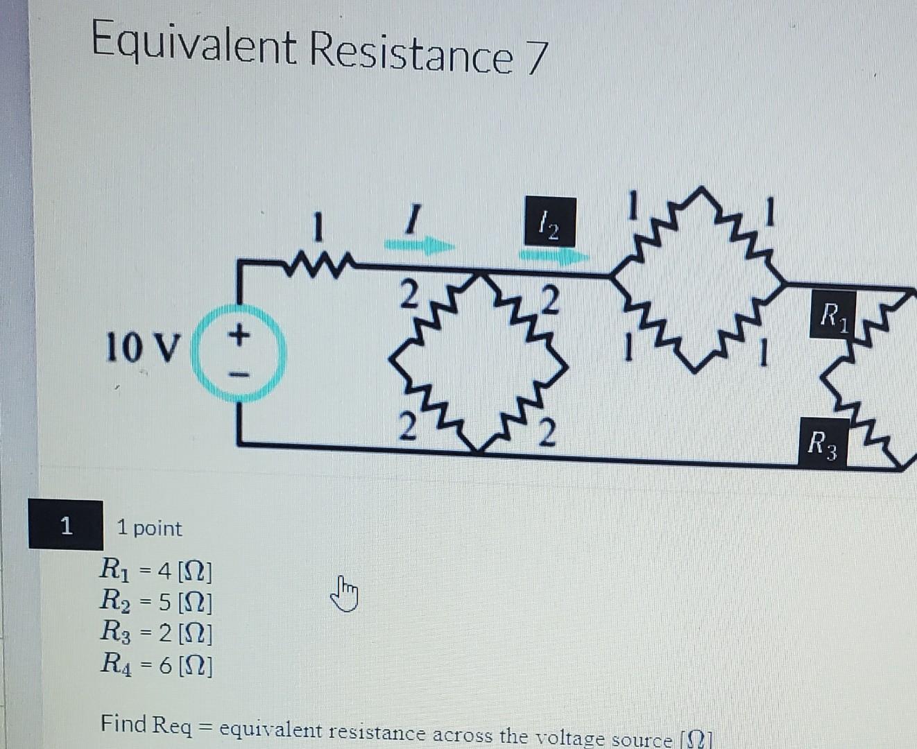 1 point R1=1[Ω]R2=2[Ω]R3=5[Ω]R4=4[Ω] Find Power of R3 | Chegg.com