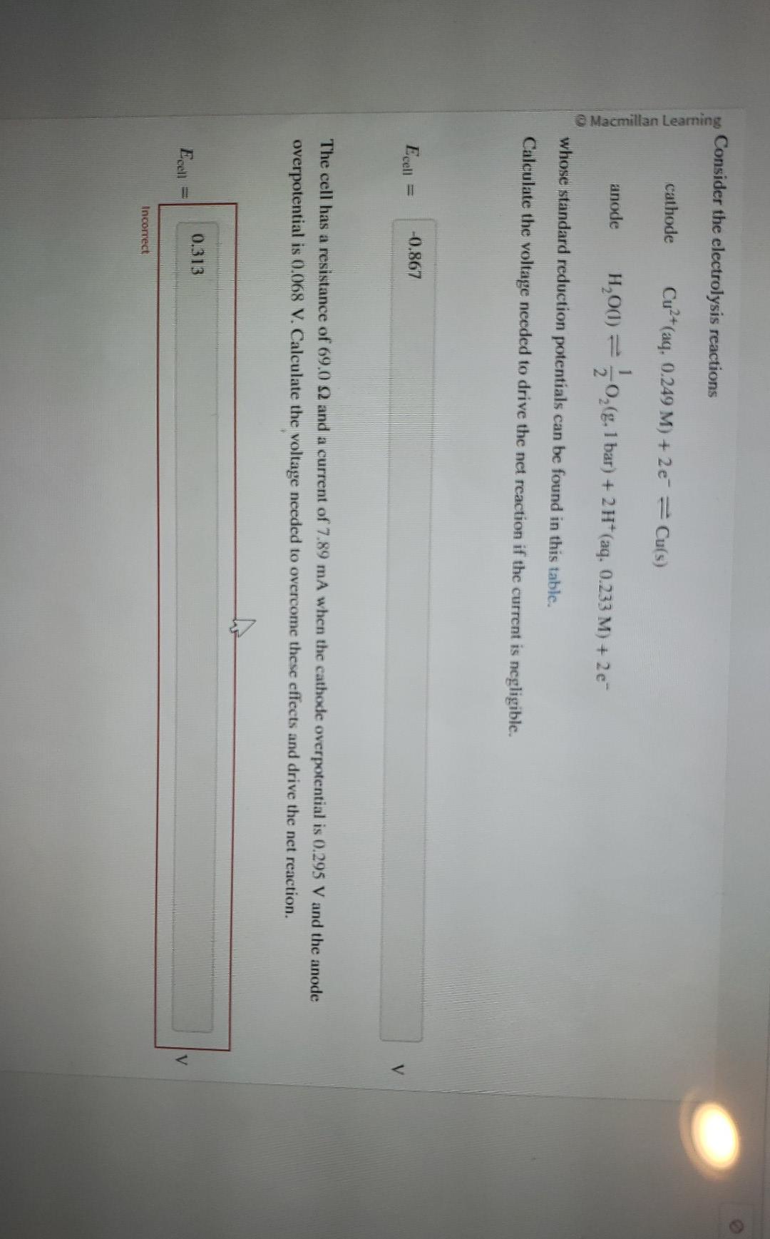 Solved Consider the electrolysis reactions cathode | Chegg.com