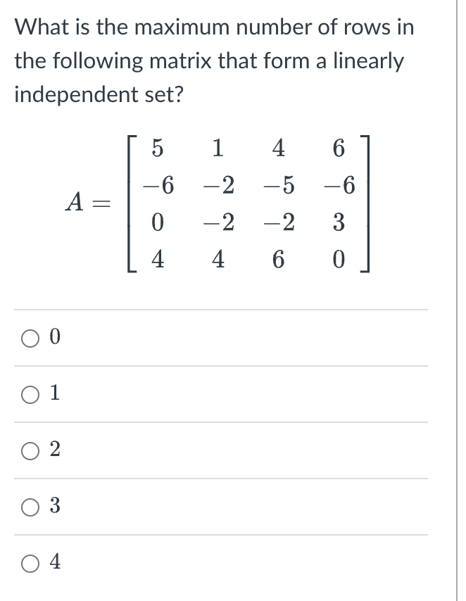 Solved What is the maximum number of rows in the following | Chegg.com