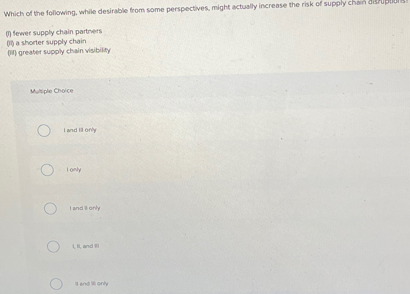 Solved Which of the following, while desirable from some | Chegg.com