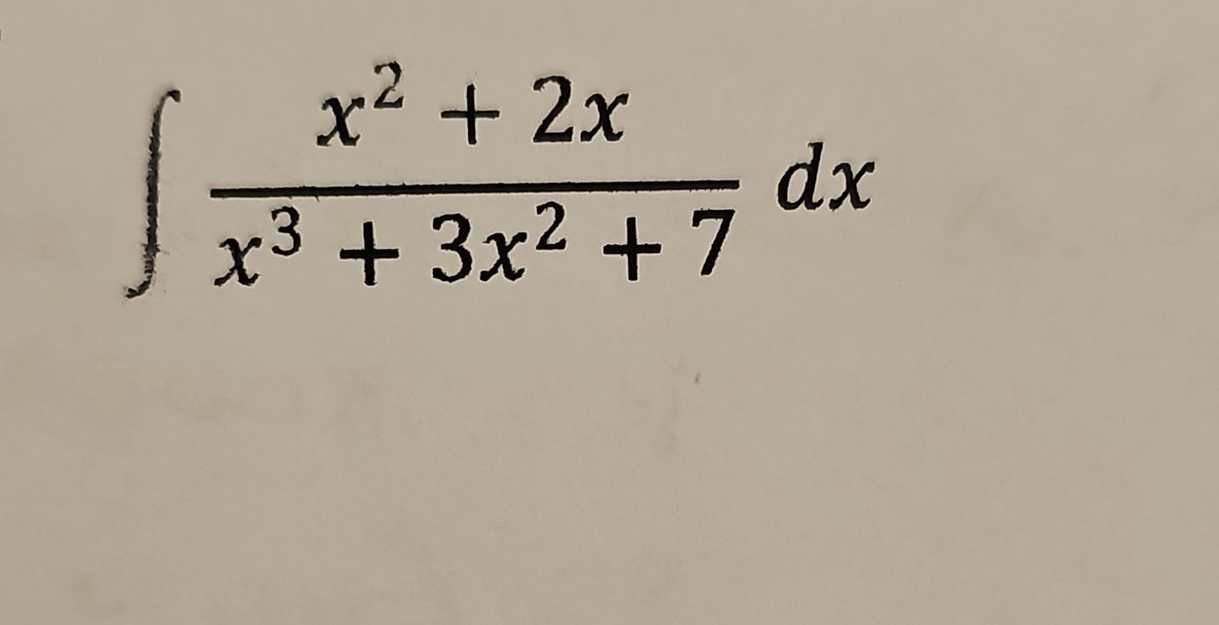 Solved ∫x3+3x2+7x2+2xdx | Chegg.com