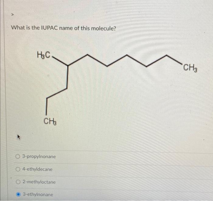 Solved What is the IUPAC name of this molecule? | Chegg.com