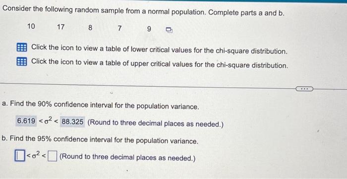 Solved Consider the following random sample from a normal | Chegg.com