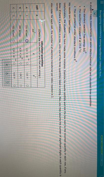 Solved Recognizing consistency among equilibrium constant, | Chegg.com
