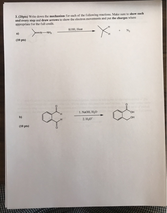 Solved 3. (20pts) Write down the mechanism for each of the | Chegg.com