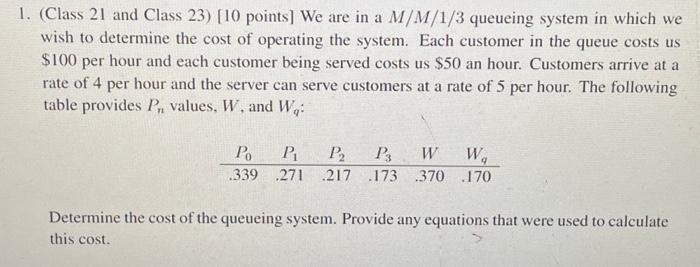 Solved Class 21 And Class 23 10 Points We Are In A 