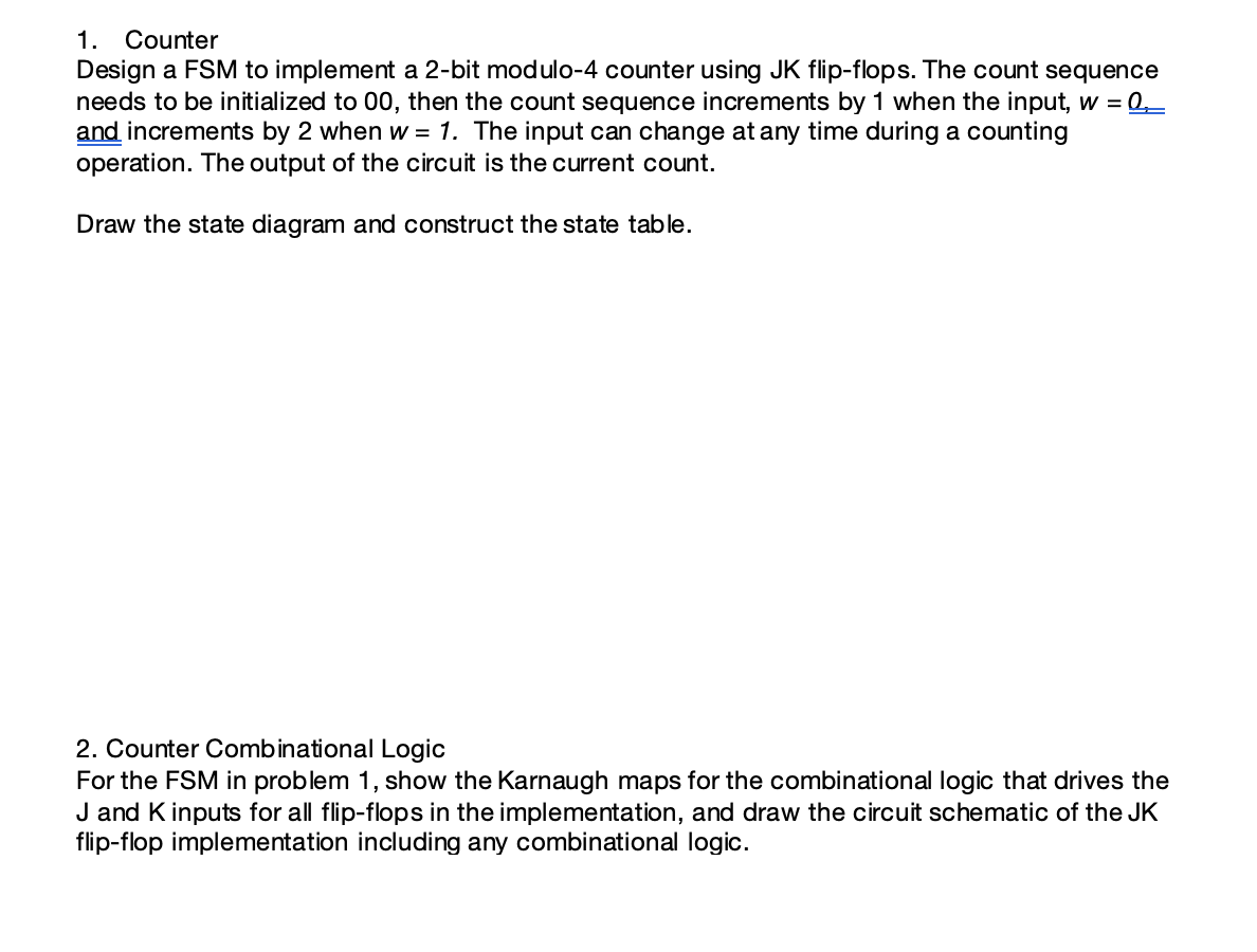 Solved 2. ﻿Counter Combinational Logic For the FSM in | Chegg.com