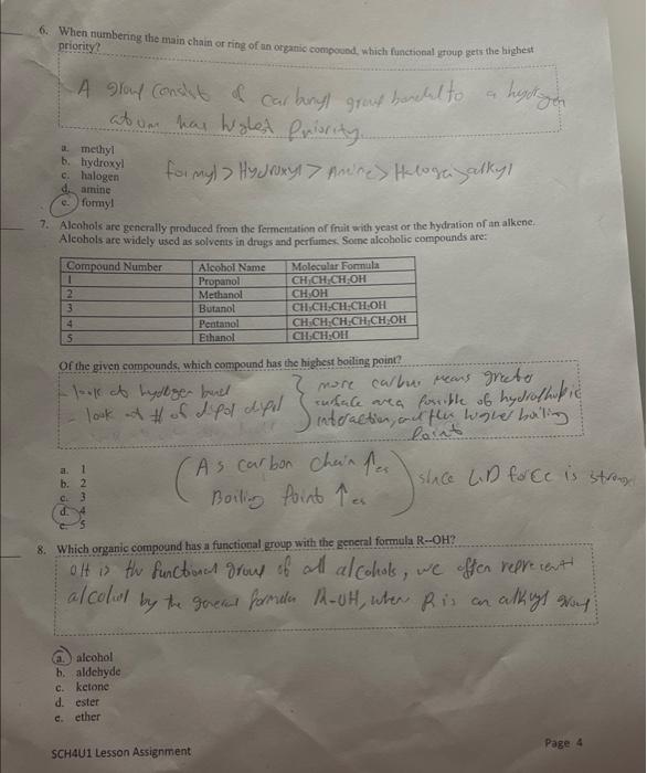Solved 1. The functional group in methanol is:I need you | Chegg.com
