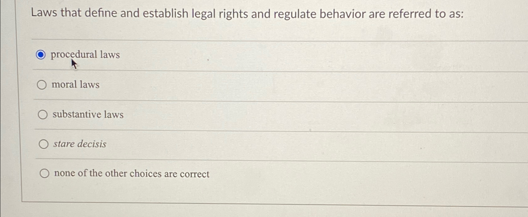 Solved Laws that define and establish legal rights and | Chegg.com