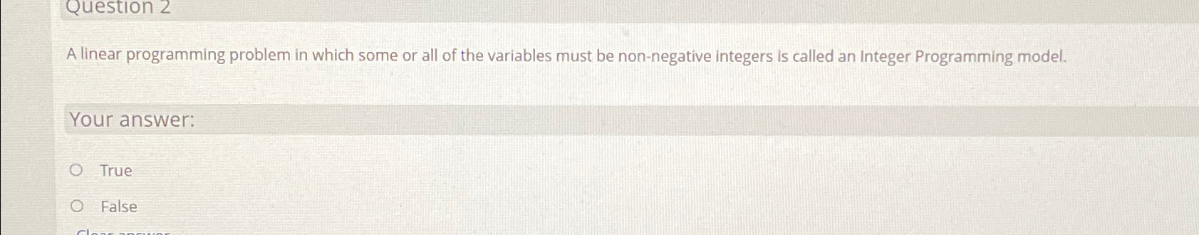 Solved Question 2A linear programming problem in which some | Chegg.com