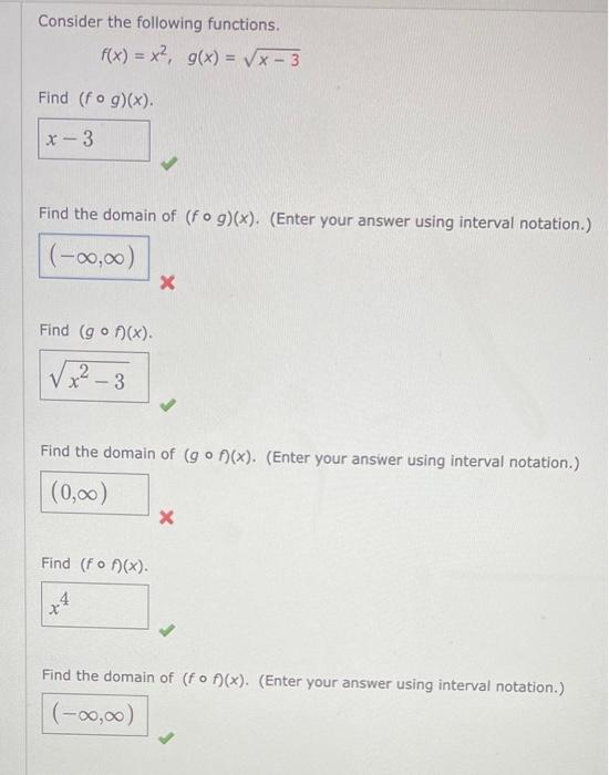 Solved Consider the following functions. f(x) = x2, g(x) = | Chegg.com